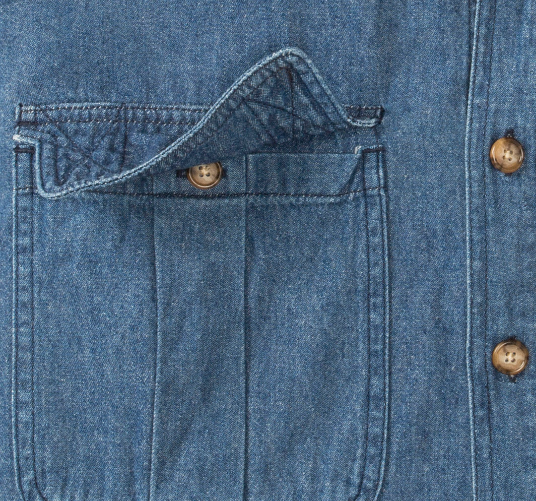 Denim All-Terrain Bearer's Shirt | Indigo Denim Mens Camp Shirt | Denim ...